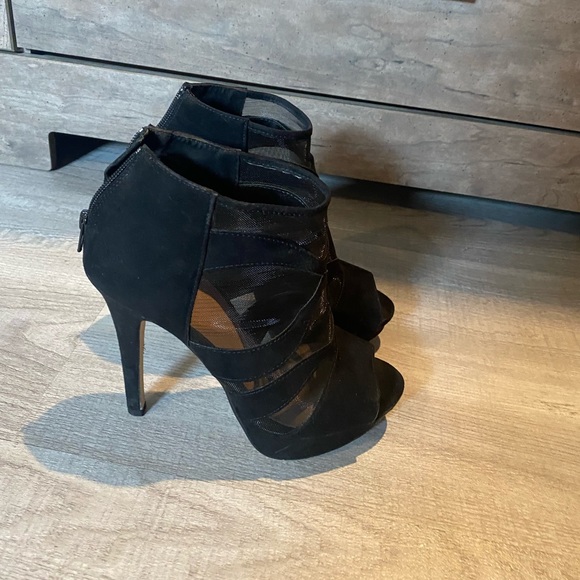 Mix No. 6 | Shoes | Black Suede Mesh Platform Stilettos | Poshmark